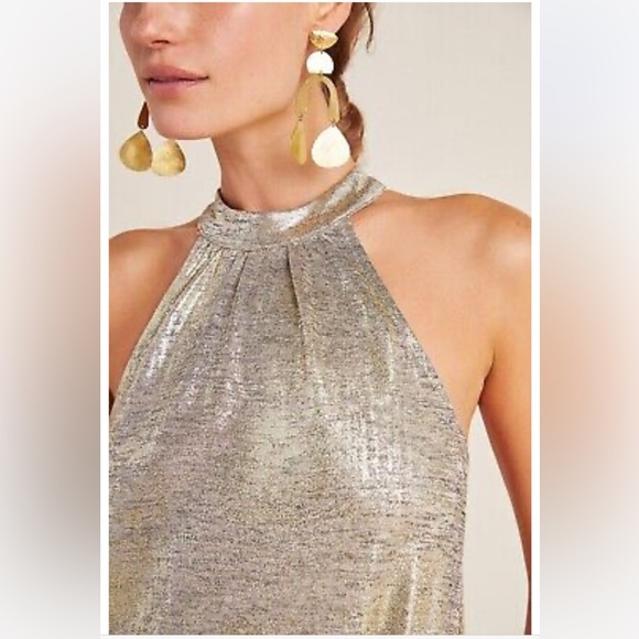 Anthropologie | Tops | Anthropologie Nadia Shimmer Halter Top Sunday In Brooklyn | Poshmark